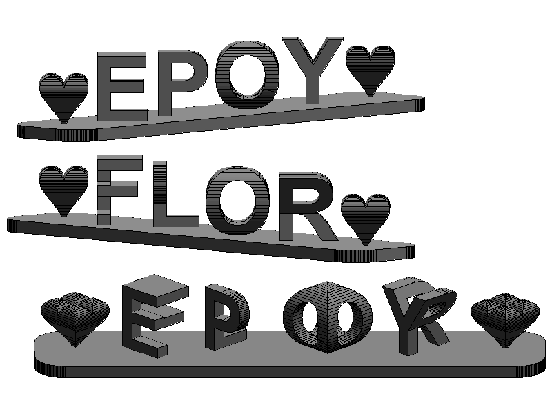 Dual Text Illusion: "♥EPOY♥", "♥FLOR♥" | Paramecad
